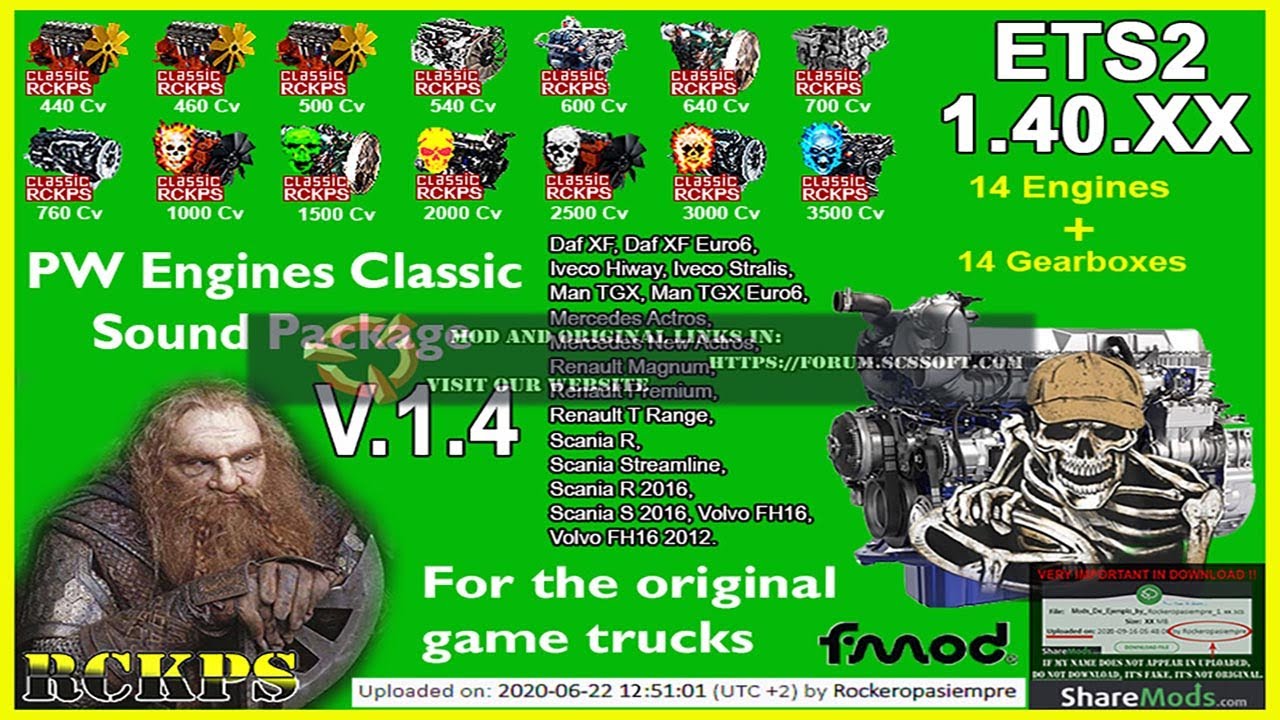 PW Engines Classic Sounds Pack V.1.4 for ETS2 1.40.XX 1.4 - ETS 2