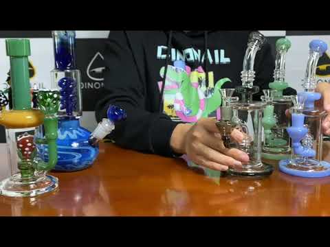 thedinonail.com--7" Mini Showerhead Perc Dab Rig Three Color