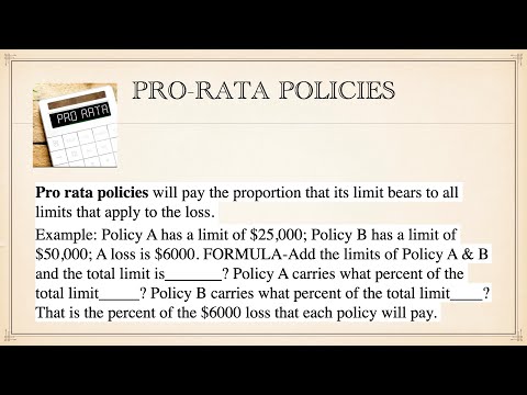 Pro Rata Insurance Formula