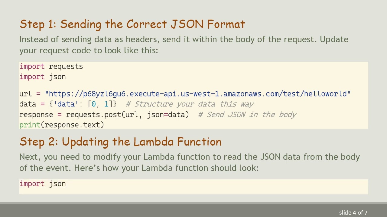 Accessing JSON Request Data in AWS Lambda with Python