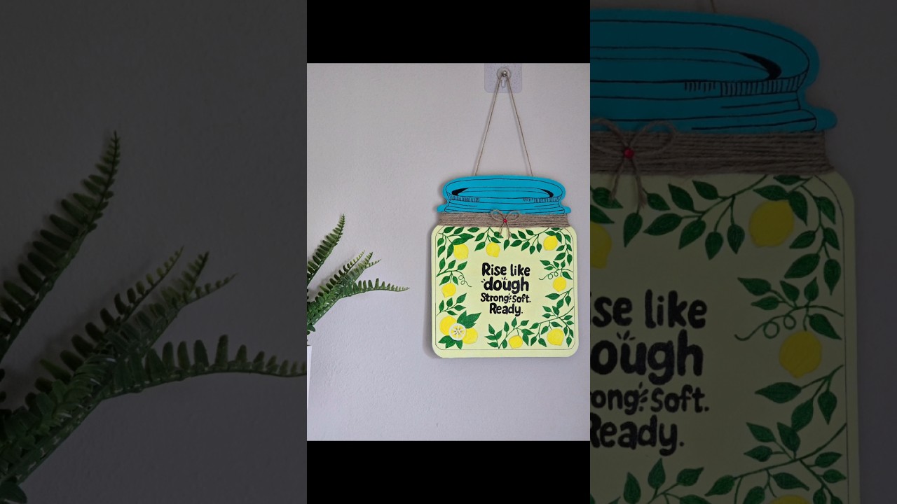 Kitchen wall art | Best out of waste #kitchenart #bestoutofwaste #jutedecor #lemon #cardboardcraft