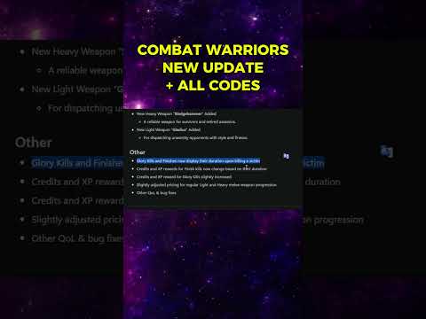 COMBAT WARRIORS UPDATE + CODES ROBLOX!