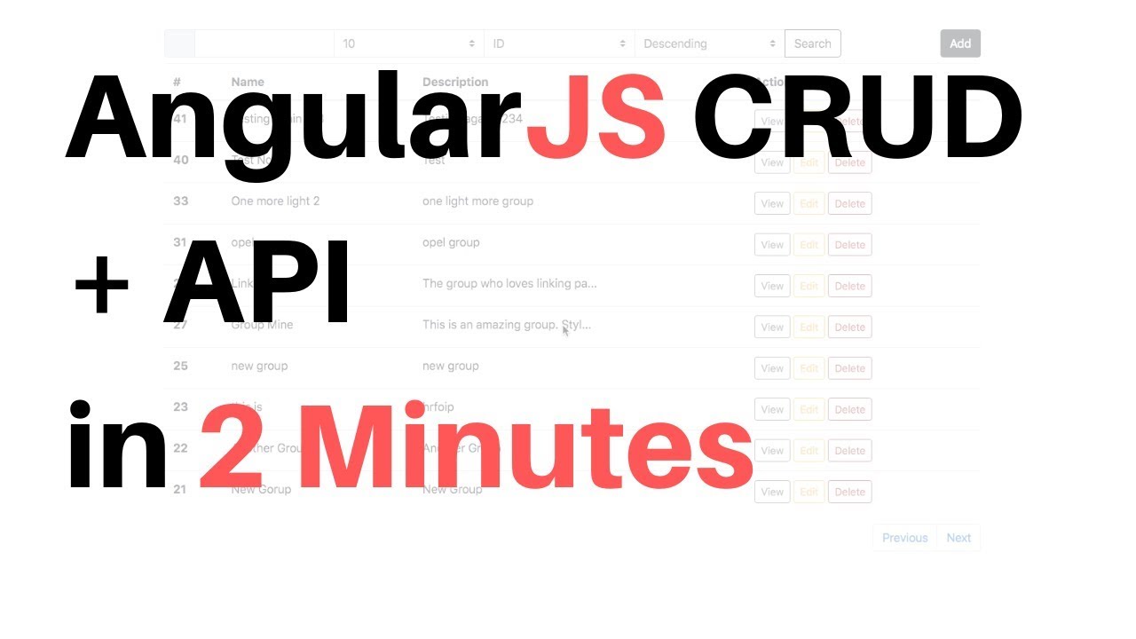 AngularJs CRUD With API in 2 Minutes