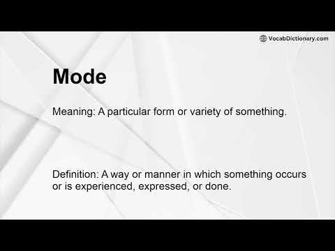 Mode Meaning