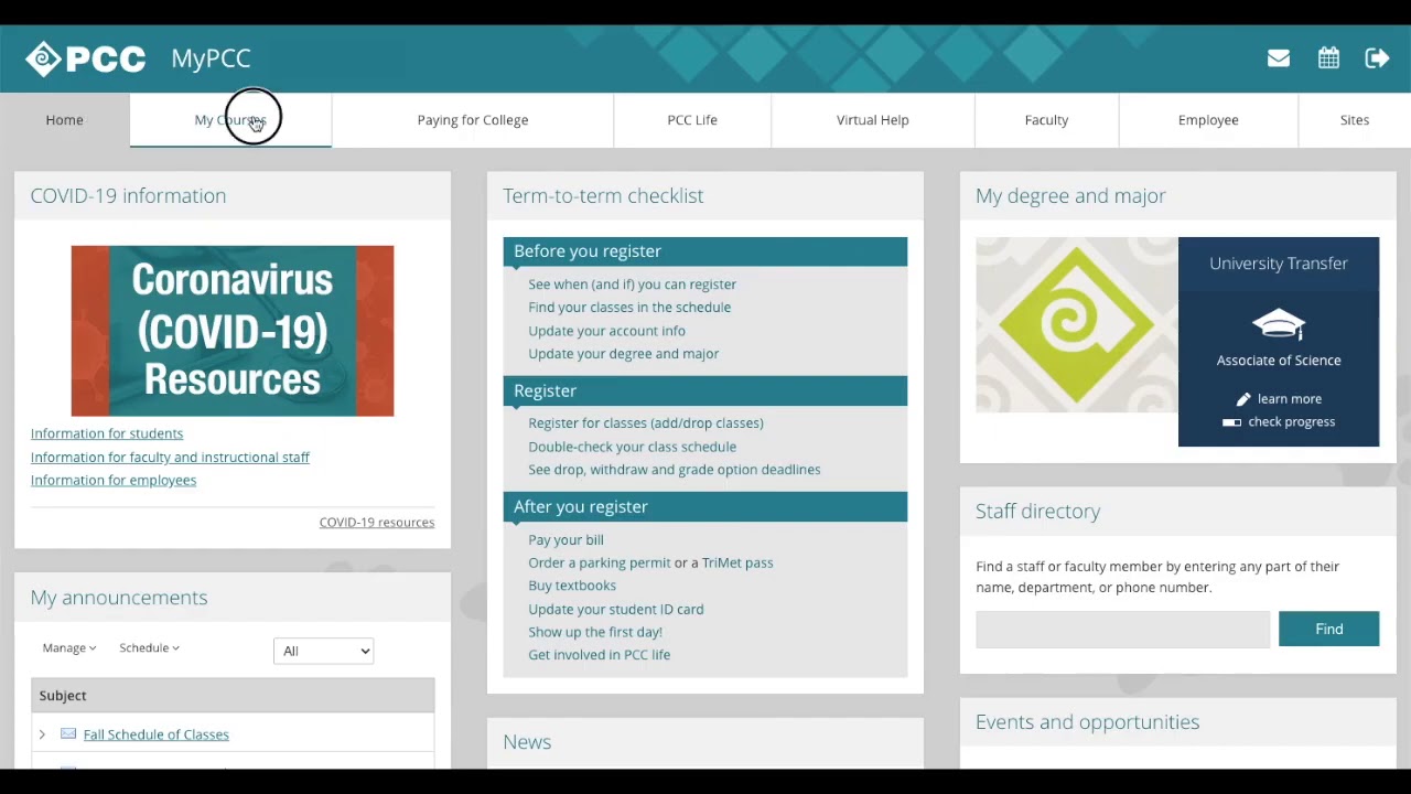 Getting Started - MyPCC
