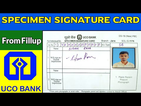 Uco Bank specimen signature card form fill up|#ucobankspecimensignaturecard2024|#specimensignature