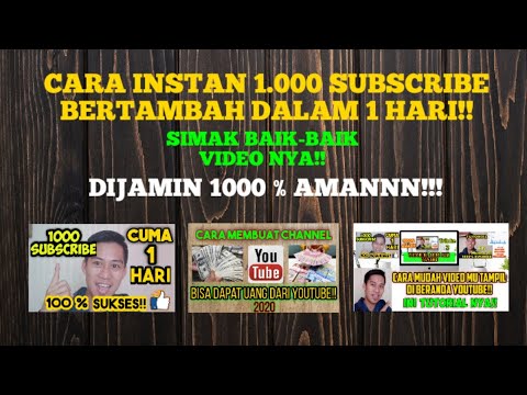 Cara mendapatkan 1000 subscribe pertama dengan mudah tanpa Aplikasi!! | Dijamin 1.000% Amann!!