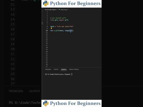 How To Create Text To Speech With Python | Python For Beginners