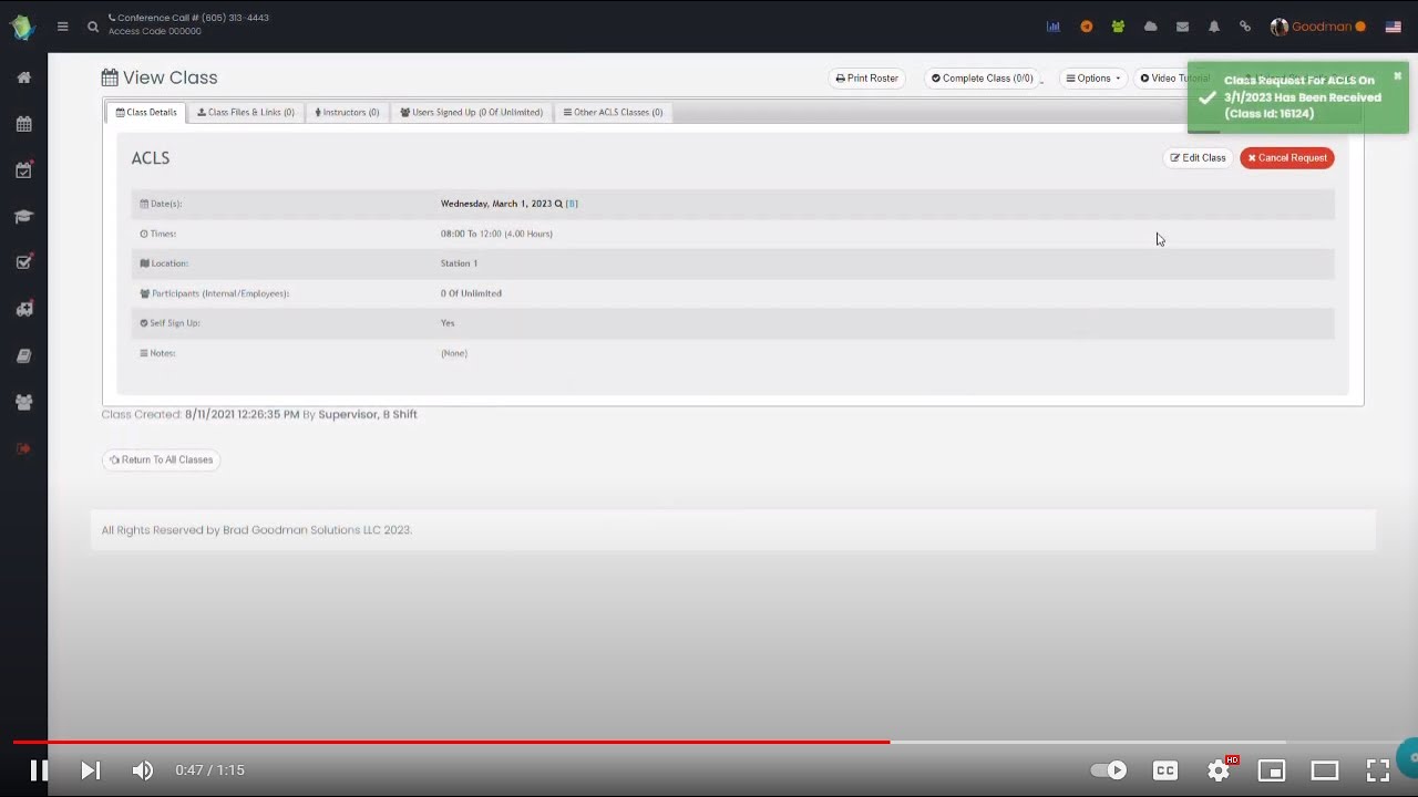 Video Tutorial - Class Request Feature