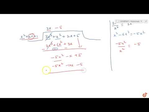 Divide `3x^3+x^2+2x+5` by `1+2x+x^2` ....