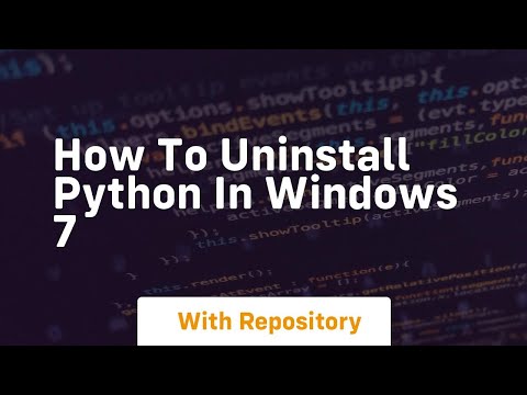 How to uninstall python in windows 7
