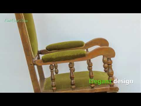Edwardian Upholstered Oak Rocking Chair