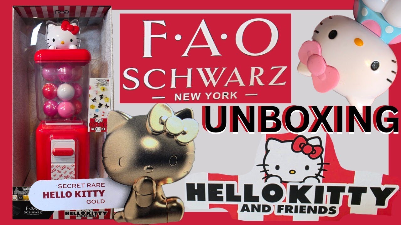 Unboxing New FAO Schwarz Hello Kitty Mystery Toy Vending Machine With Exclusive Rare Sanrio Figures