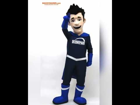 Superhero Spark Mascot Costume for Dixon Park District | Mascot Makers ...