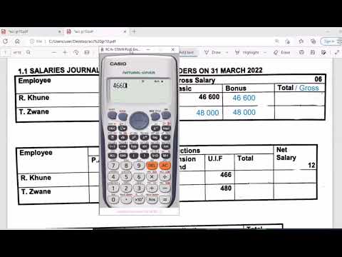 Grade 10 Salaries Journal Accounting