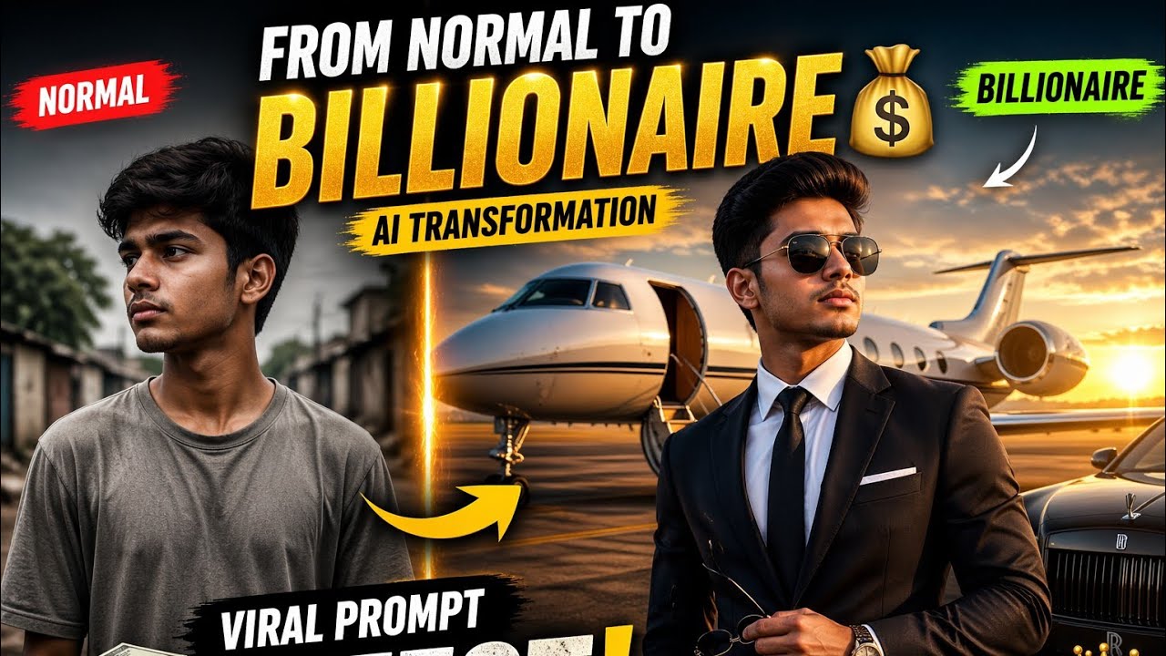 From Normal to Billionaire 💰 AI Transformation (Viral Prompt Test)