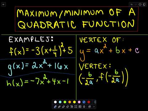 ❖ Maximum and Minimum Values of Quadratic Functions ❖
