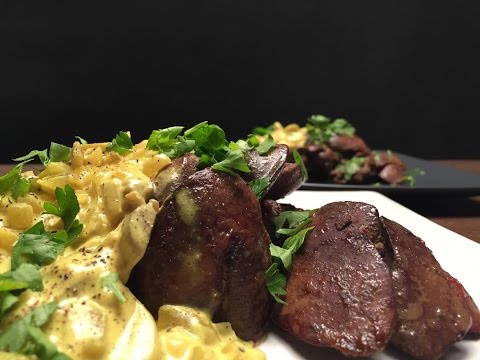 CHICKEN LIVERS WITH CREAMY MUSHROOMS AND CURRY SAUCE