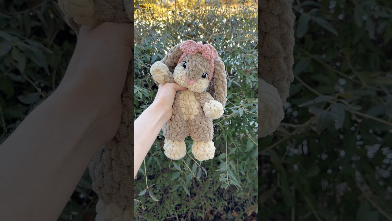 Crocheting a baby bunny 🌷 #crochet #bunny #plushies