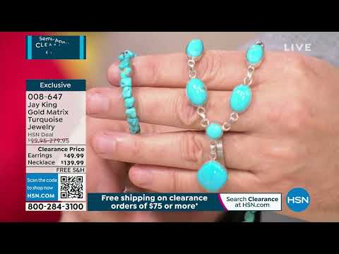 Jay King Gallery Collection Gold Matrix Turquoise Neckla...