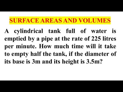 A cylindrical tank full of water is emptied by a pipe at the rate of 225 litres per minute. How much