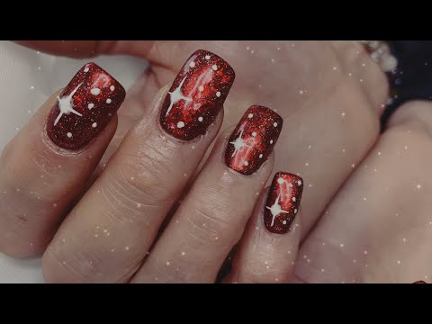 Easy Christmas Nail Art | Chrome nails