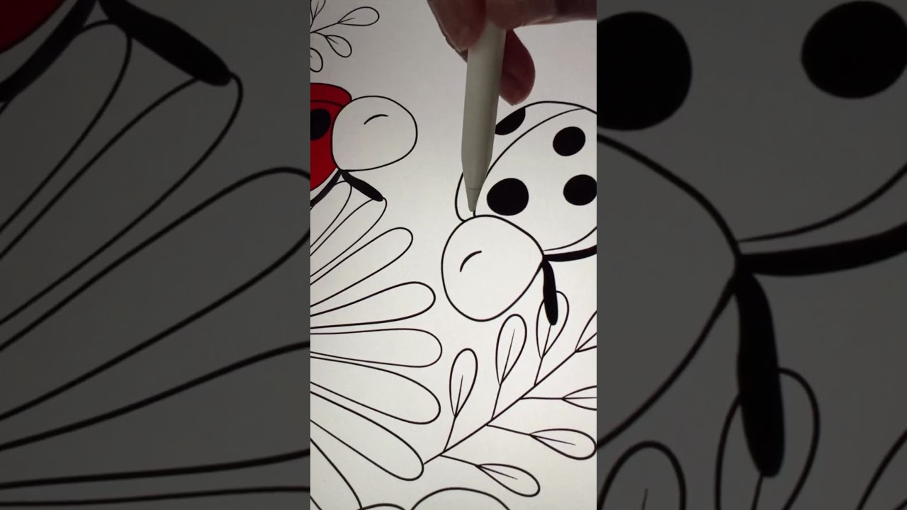 Seamless Pattern in Procreate | Floral Ladybug Repeat Pattern