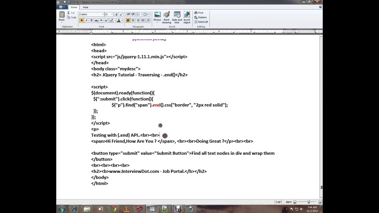 JQUERY END METHOD DEMO