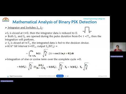 L12 - BPSK - Binary Phase Shift Keying Transmitter and Receiver, Euclidean Distance