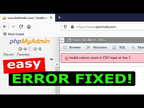 Fix phpMyAdmin Error - Invalid column count in CSV input on line 1