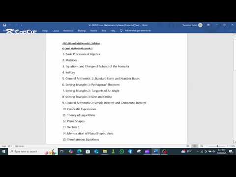 O Level Mathematics Syllabus 2025