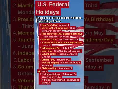 Federal holidays in the United States