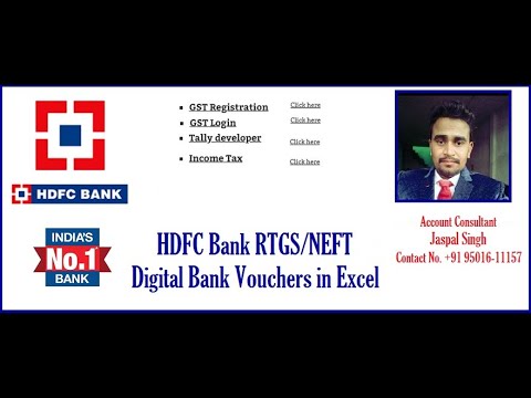 HDFC Bank RTGS/NEFT Digital Bank Voucher in Excel Mode [Save Time Save Future]