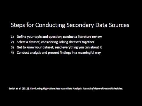 Secondary Data Analysis and Big Data