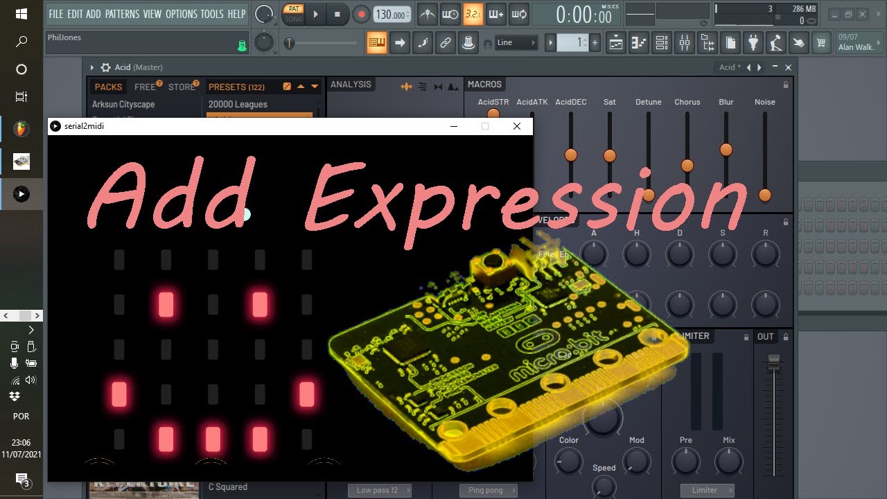 Hack a BBC Micro:Bit into a MIDI controller with Python and Processing