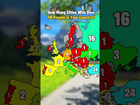 How Many Cities With Over 1M People in Your Country? #geography #europe #map #maps #mapping #mapper