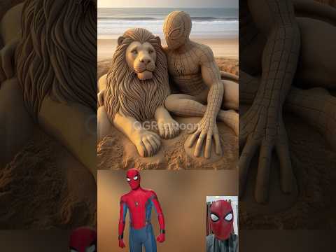 superheroes lion but sand statue 😱💥 Marvel & DC-All Characters #marvel #avengers#shorts#robot