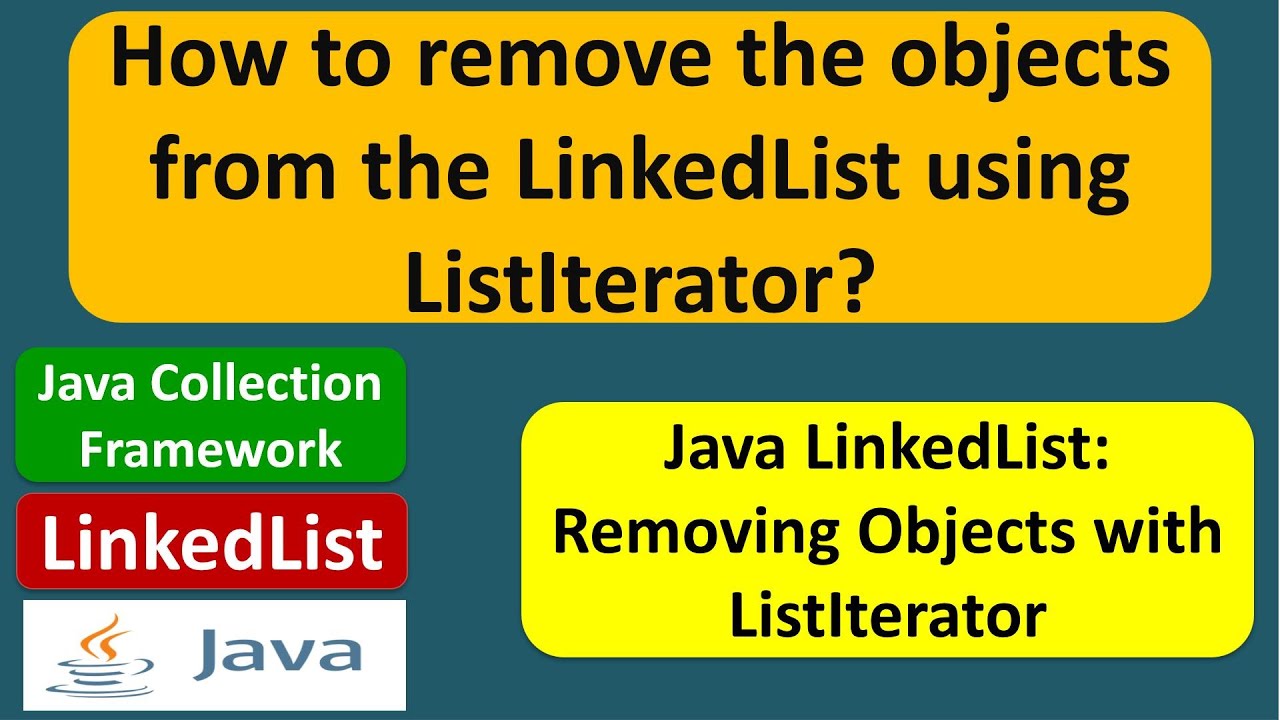 How to remove the objects from the LinkedList using ListIterator? | Java Collection Framework