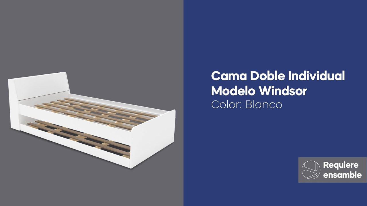 Mobi Muebles - Cama Doble Individual Windsor Disponible en Color Blanco