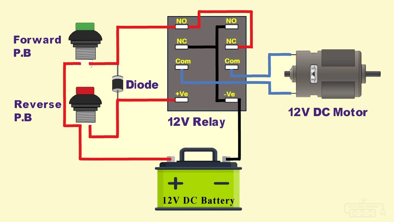 12V DC motor forward reverse connection diagram