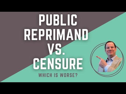 Professional License in NC Public Reprimand vs. Censure