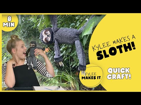 Kylee Makes a Sloth | DIY Toy for Kids Art Video | No Sew, No Stuffing, Sock Animal Sloth Toy Lovey