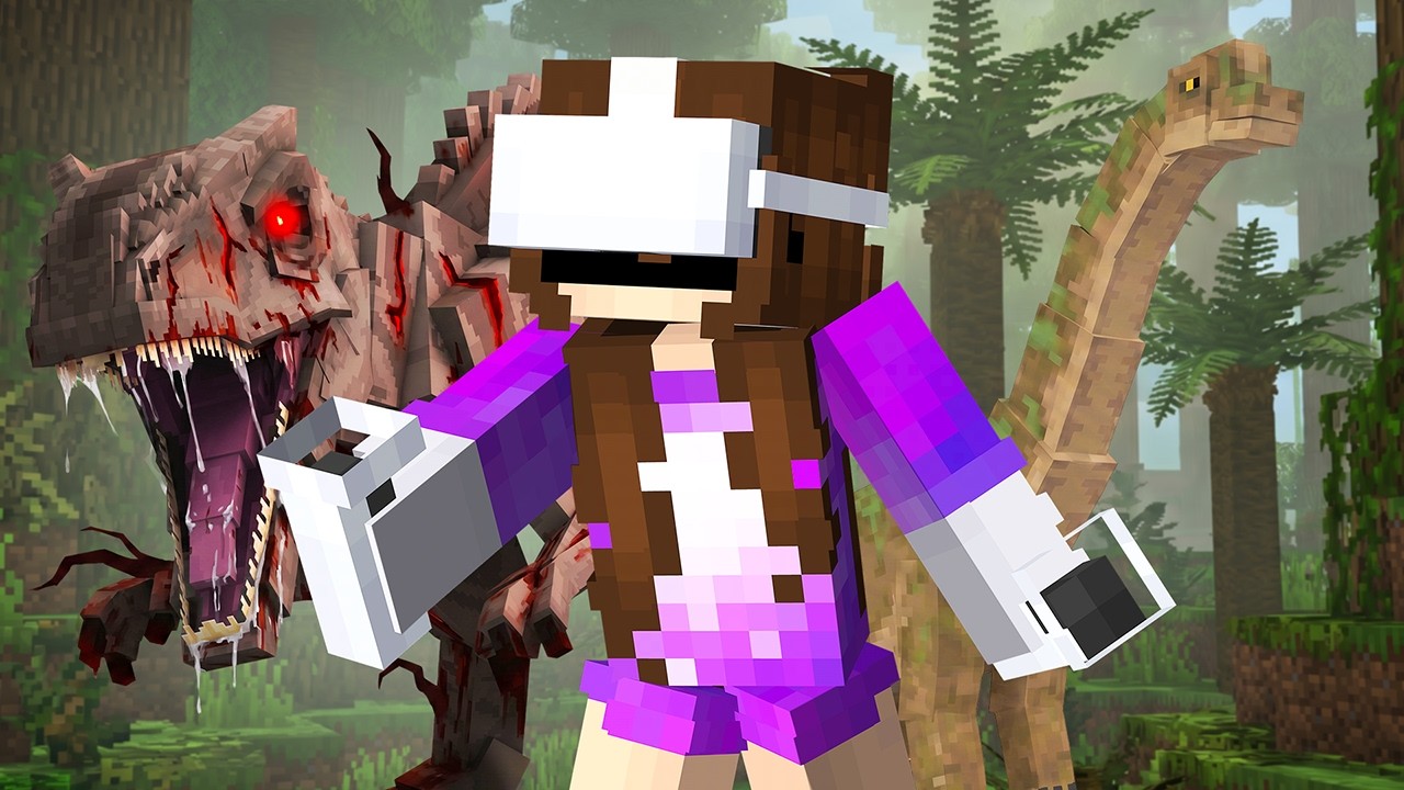 VR Minecraft vs Dinosaurs