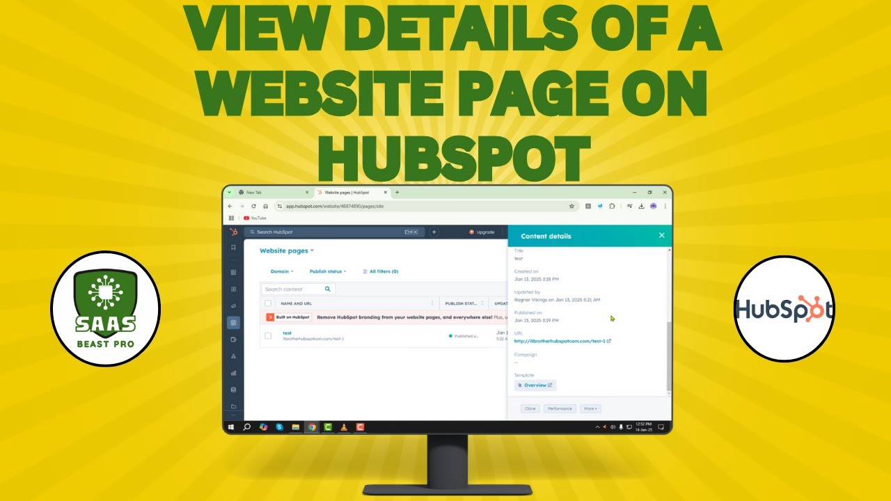 How to View Details of a Website Page on HubSpot - Simple Steps [2025]