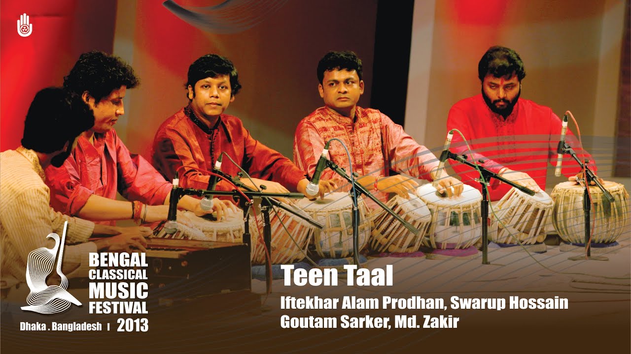 Teentaal on the Tabla | Iftekhar Alam | Swarup Hossain | Md Zakir Hosen | Goutam Sarker | BCMF 2013