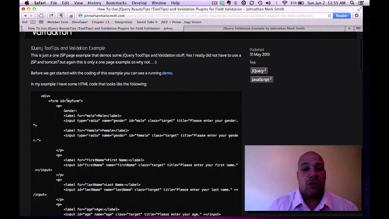 How To Use JQuery BeautyTips ToolTips and Validation Plugins  by Johnathan Mark Smith
