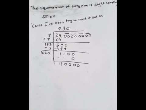 square root of 69 #maths #mathshorts #rihanna #drake #squareroot #longdivisionmethod #mathematics