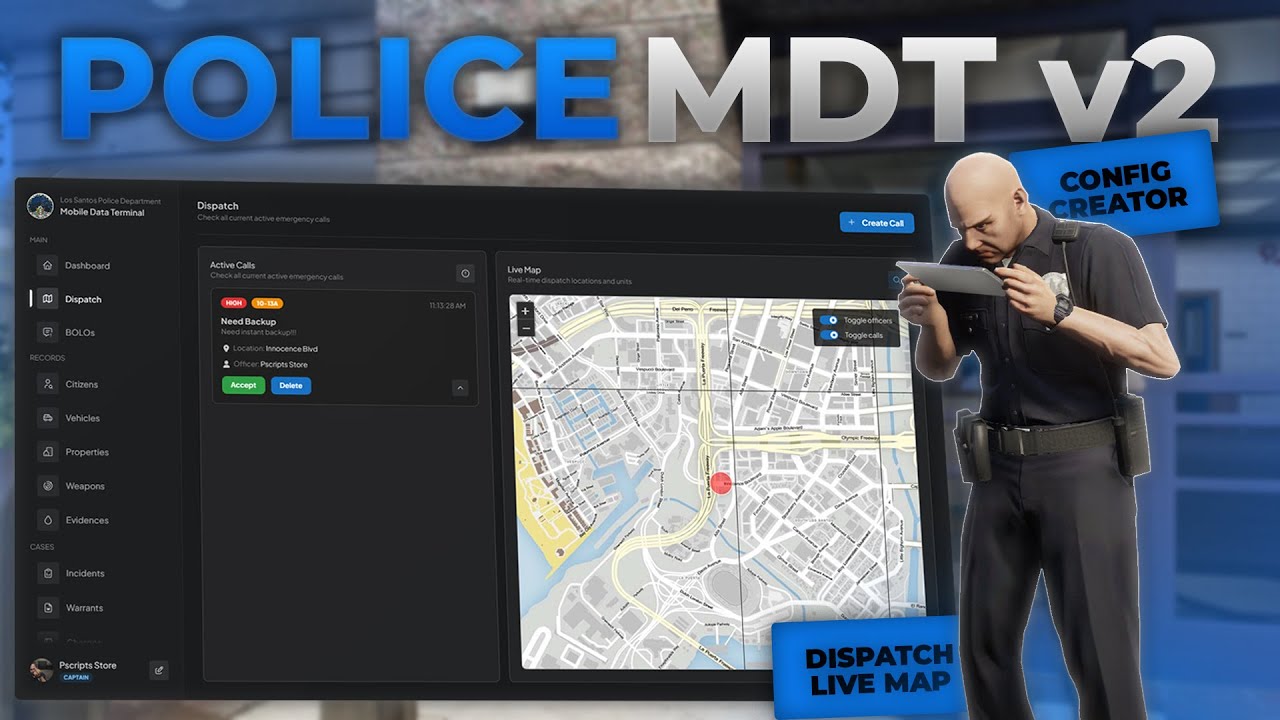 Police MDT v2 & Dispatch System | FiveM Script | pScripts