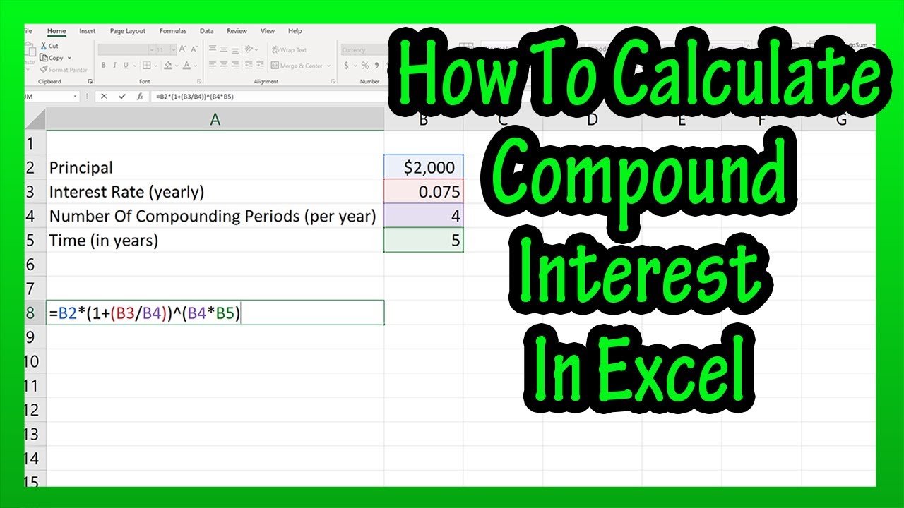 How To Calculate Compound Interest (By Hand) In Excel Explained
