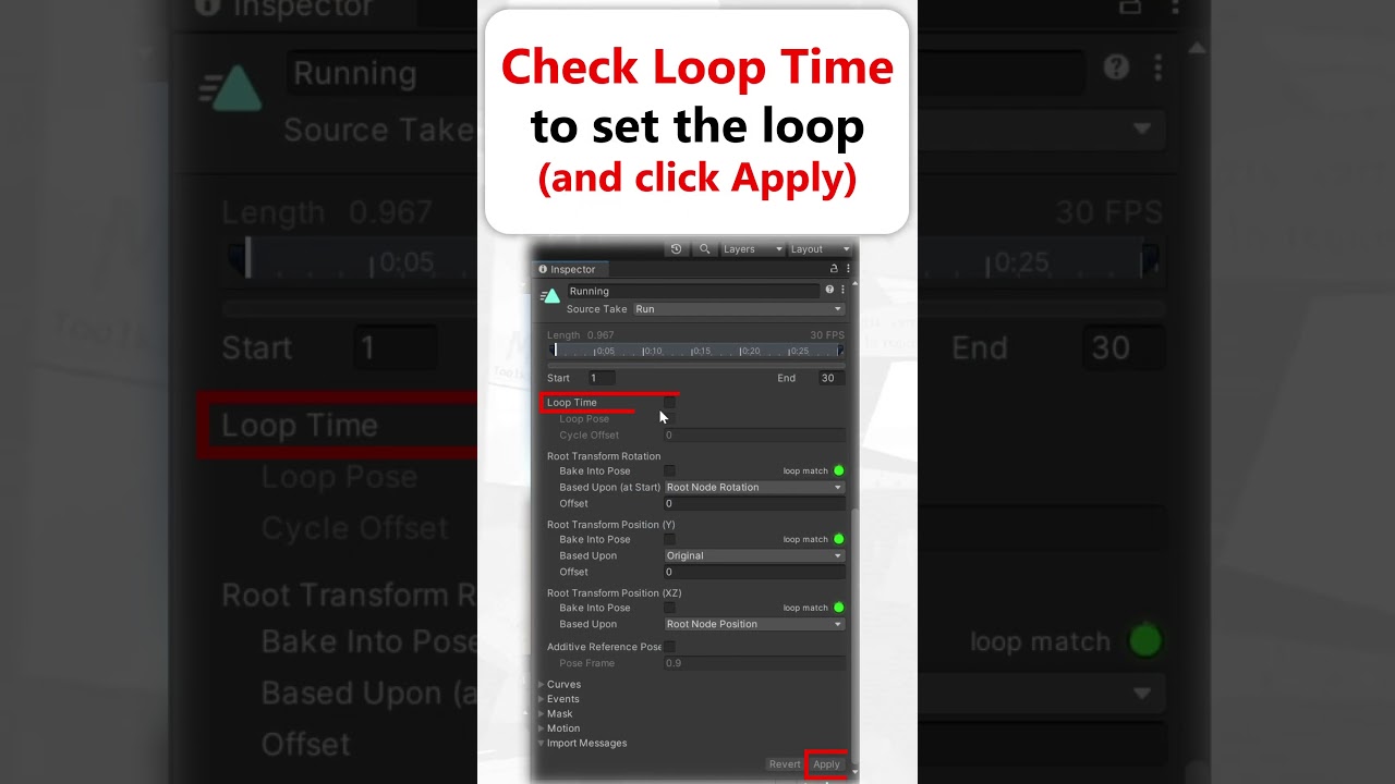 How do I fix my Unity animation that's not looping?